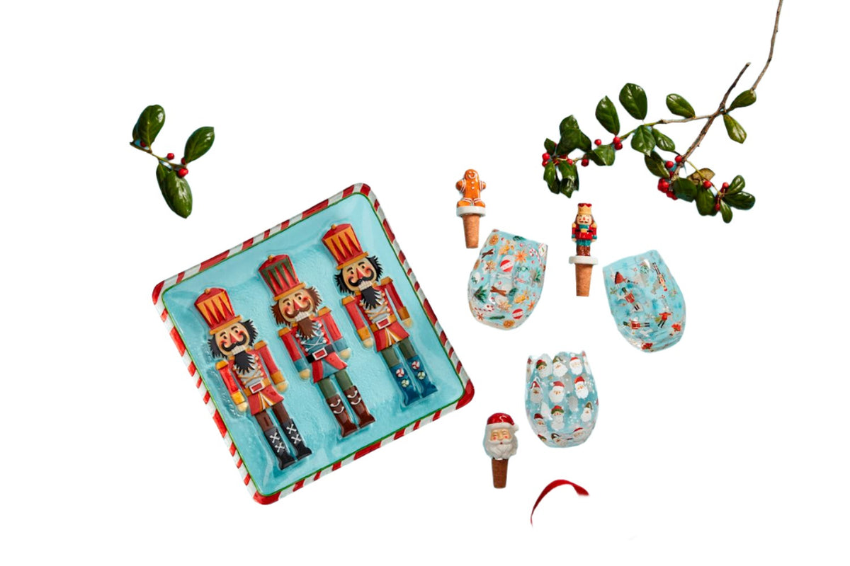 Nutcracker Glass Platter by Mudpie – D & D Collectibles