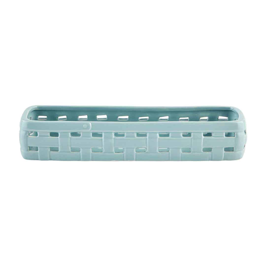 Blue Woven Cracker Dish by MudPie - Hand-Painted Dolomite Dish – D & D ...