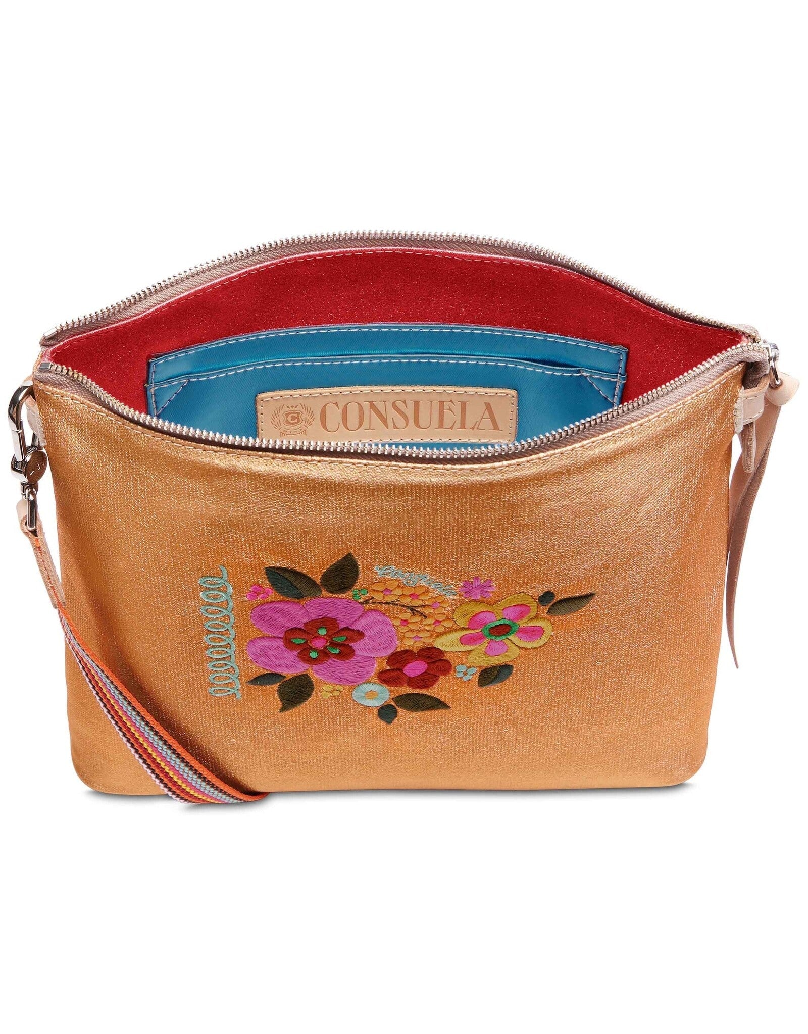 Consuela Bronzed Downtown Crossbody Bag – Metallic Leather Handbag – D ...
