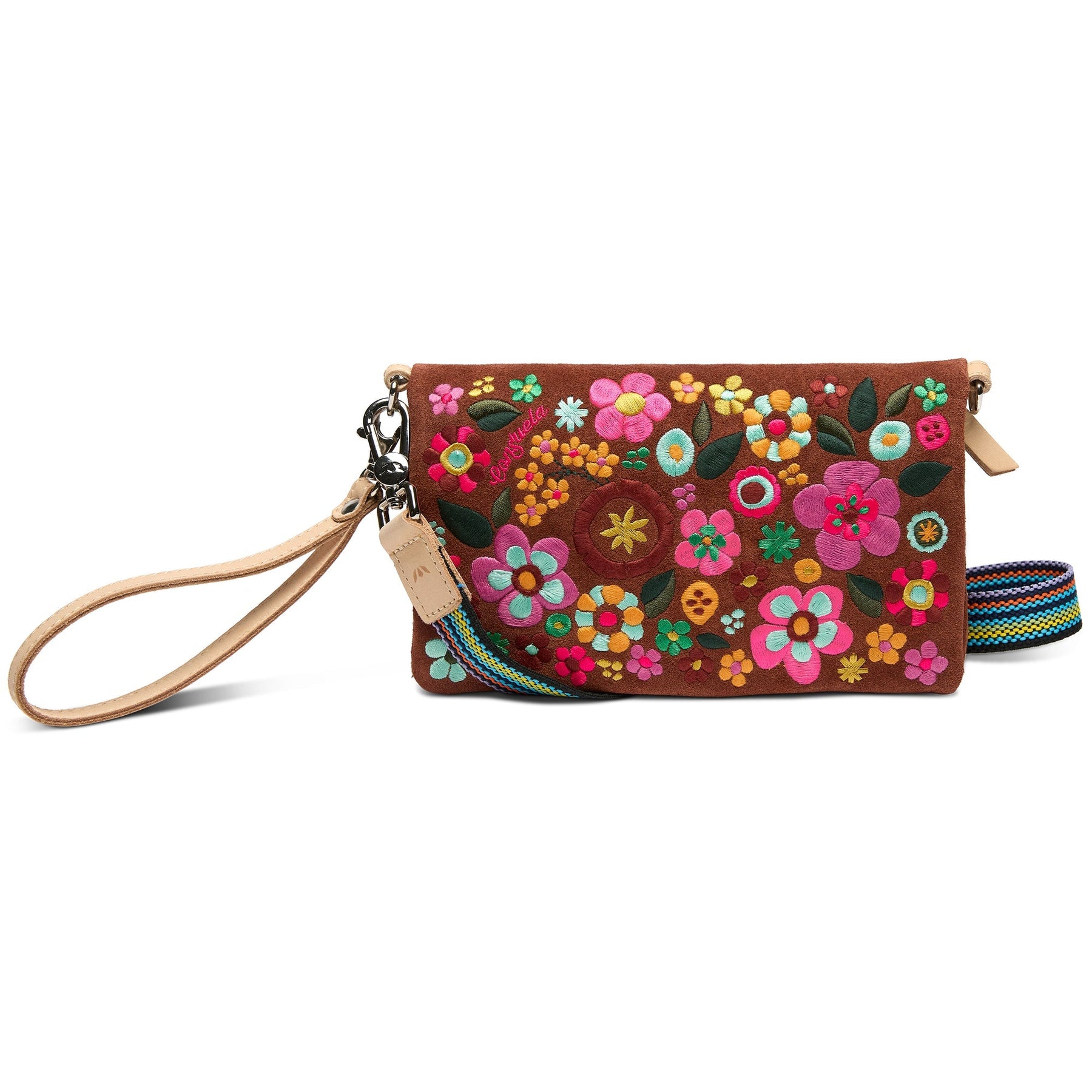 Consuela Sienna Uptown Crossbody: Embroidered Floral Suede Bag – D & D ...