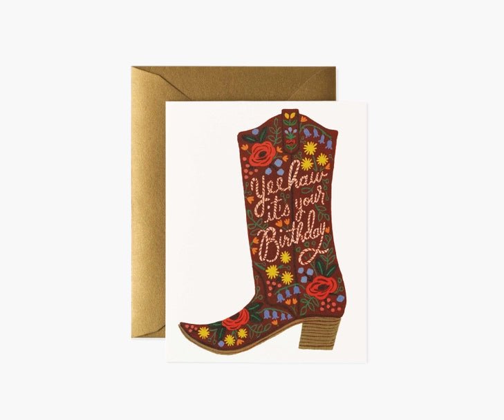 Rifle Paper Cowgirl Boot Birthday Card | High-Quality USA Made – D & D ...