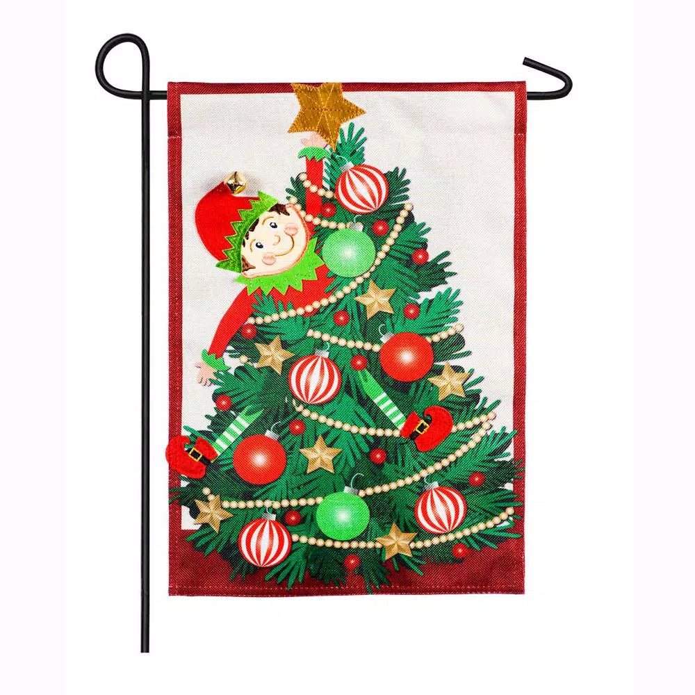 Elf Trouble Garden Burlap Flag - Evergreen Enterprises – D & D ...