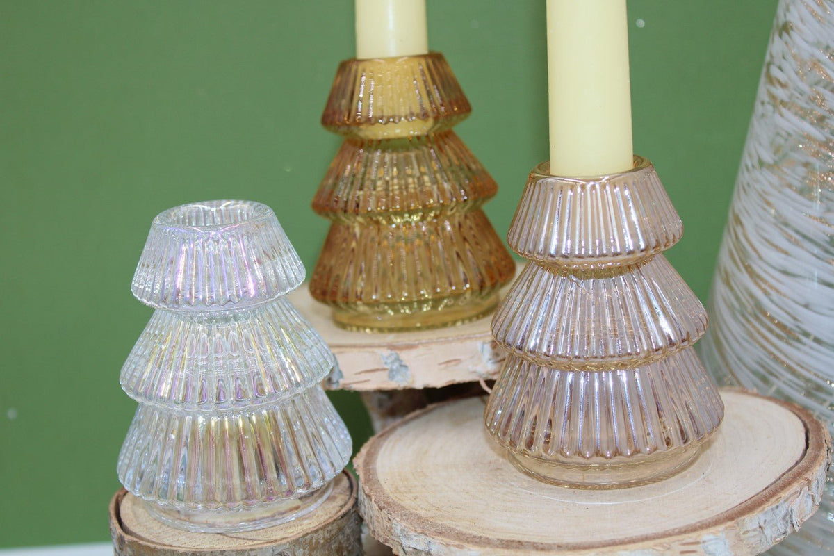 Trade Cie Glass Tree Taper Candle Holder in Assorted Colors – D & D ...