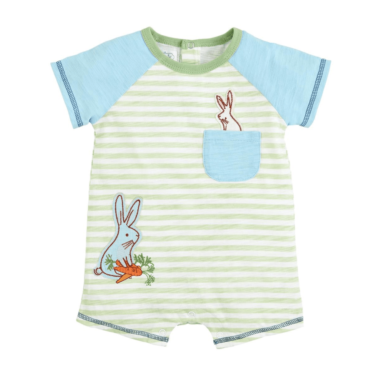 MudPie Baby Green Bunny Shortall for 6-9 Months – D & D Collectibles in ...
