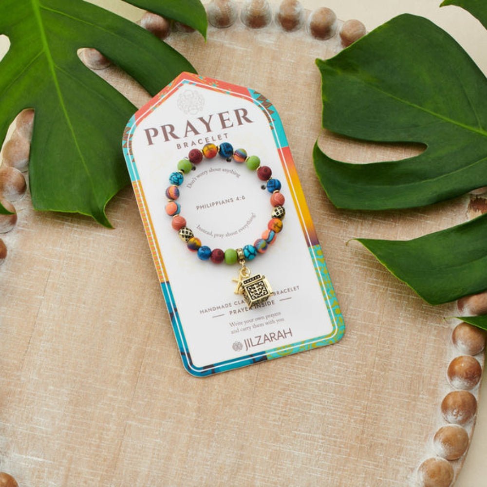 Jilzarah Prayer Bracelet | Handcrafted Polymer Clay Beads with Prayer ...