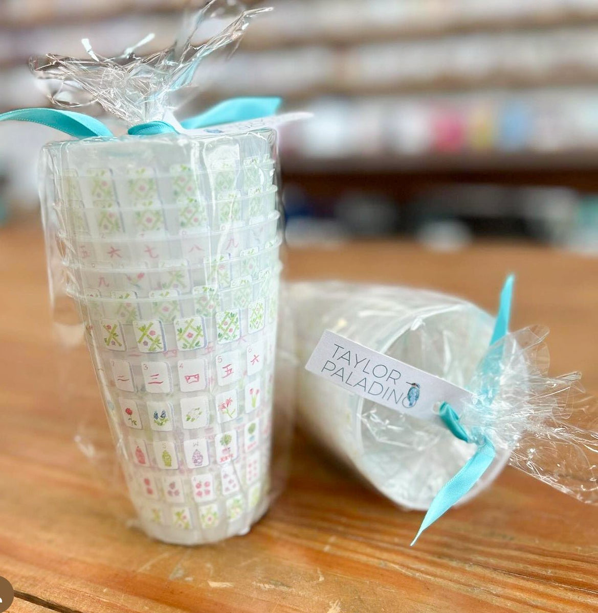 Mahjong Cups Frosted Cup Set by Taylor Paladino | Elegant Drinkware – D ...