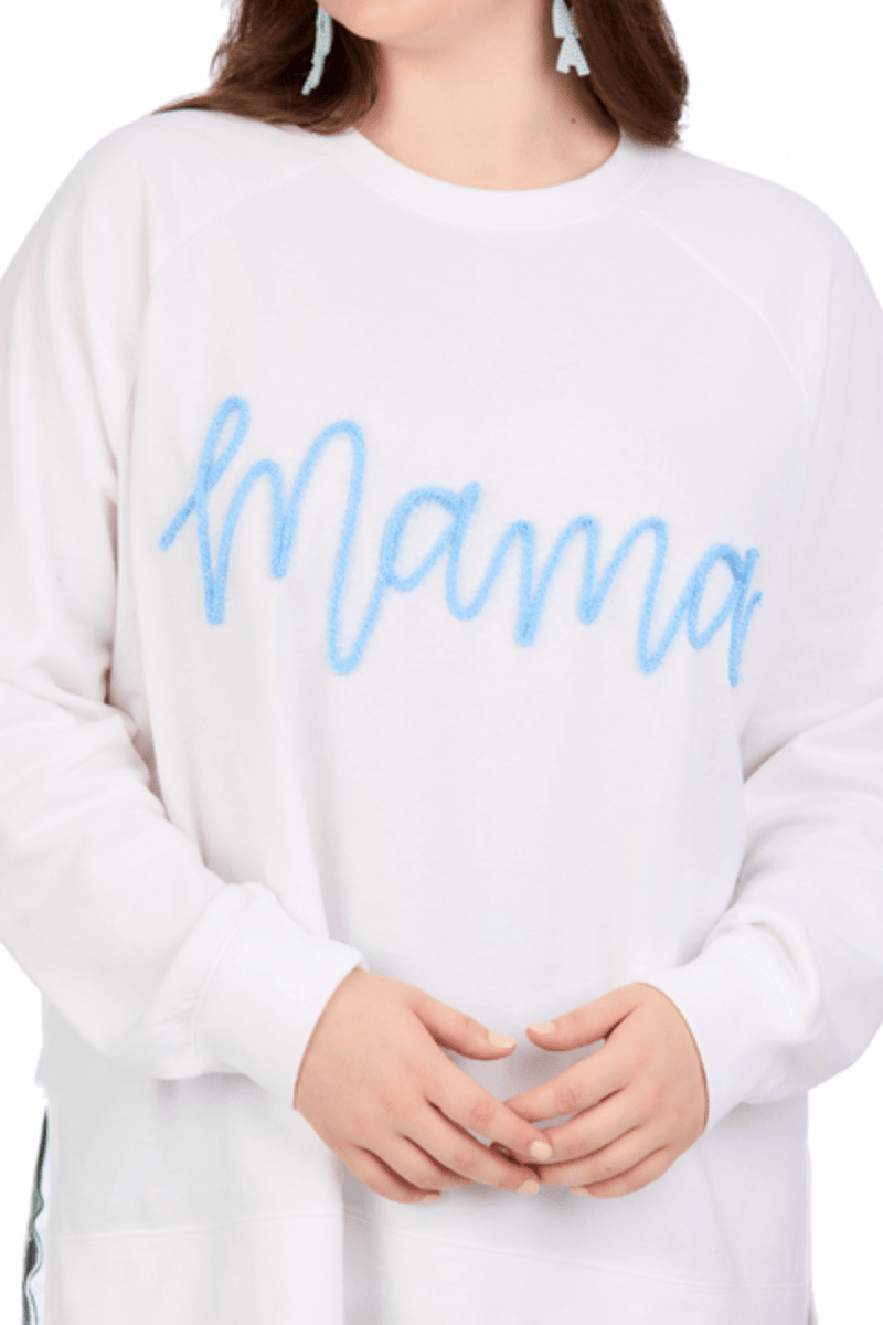 Mama Sparkle Sweatshirt White by MudPie, Cozy Cotton Blend Comfort – D ...