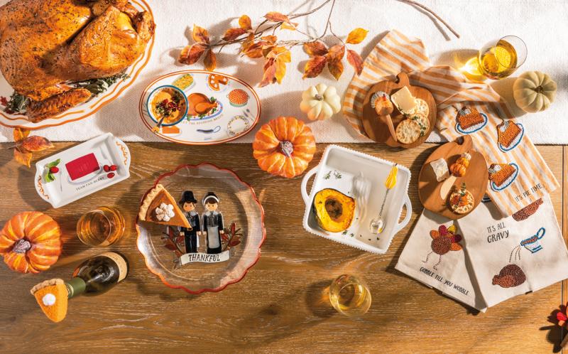 Pilgrim Glass Platter by Mud Pie Fall - Hand-Painted & High-Quality – D ...