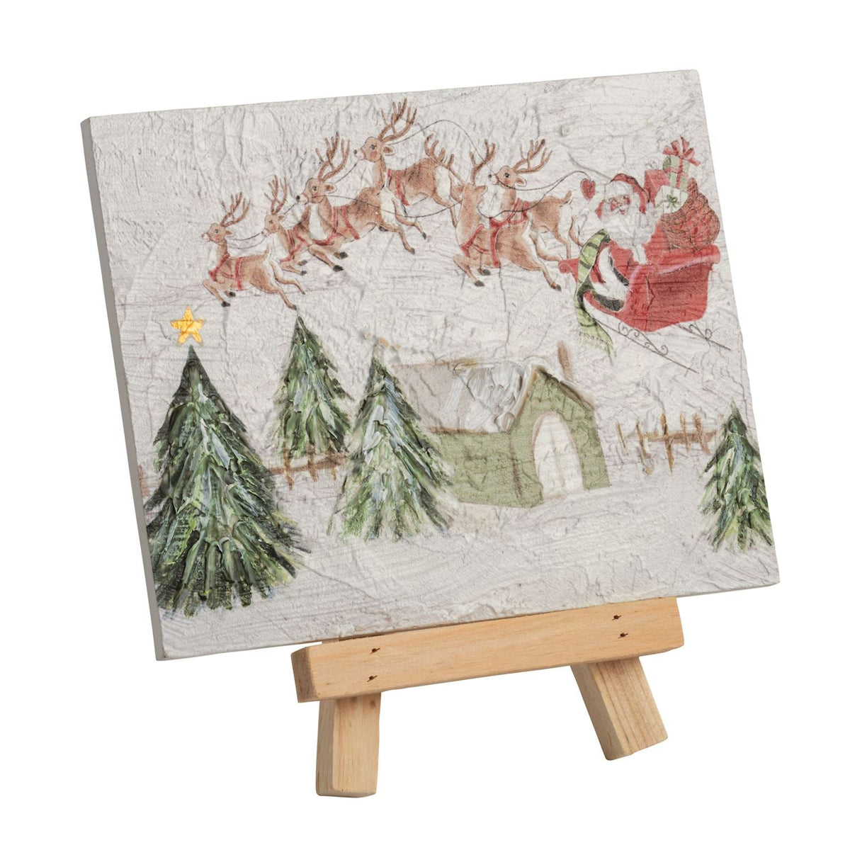 Santa Christmas Art Plaque by Mud Pie - Festive Decor – D & D ...