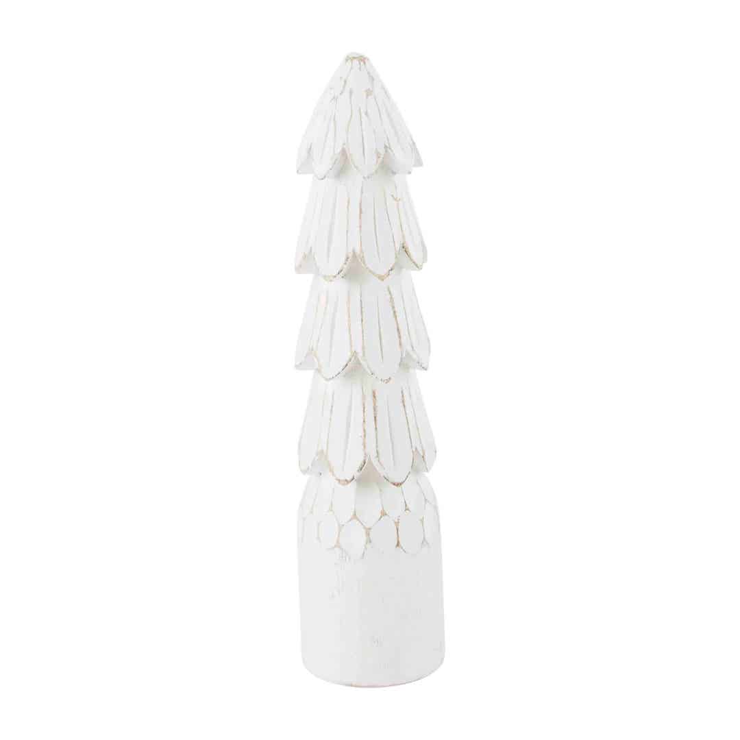 Small Carved White Wood Tree by Mud Pie Christmas – D & D Collectibles ...