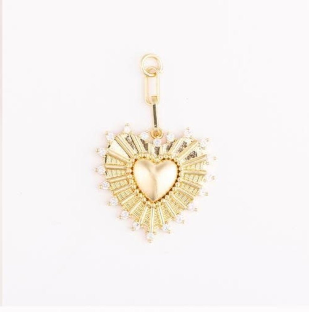 Heather Initial Charm Bag Accessory - 18k Gold Plated Pave Letter Charm ...