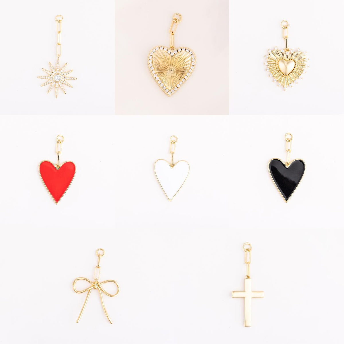 Heather Initial Charm Bag Accessory - 18k Gold Plated Pave Letter Charm ...