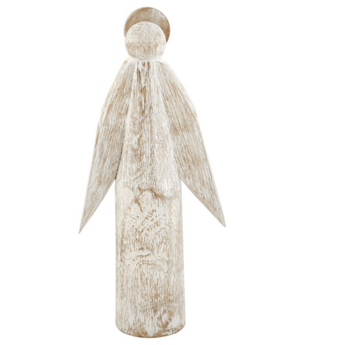 White Wood Angel Sitter Large by Mud Pie - Elegant Mango Wood Decor – D ...