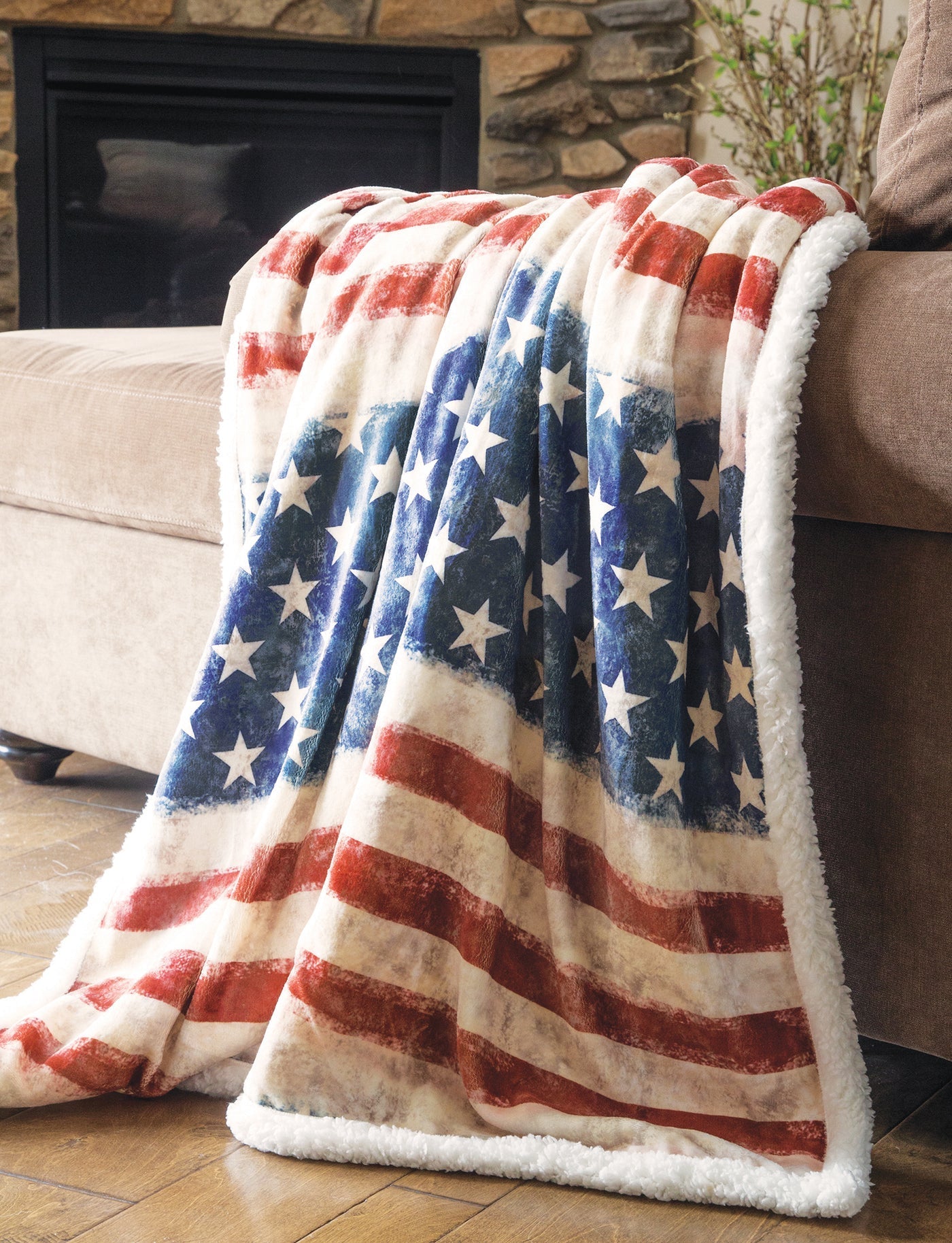 Wrangler Stars & Stripes USA Flag Sherpa Throw by Carstens – D & D ...